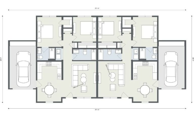 What Is a Duplex House? Definition, Benefits, and Floor Plan Ideas