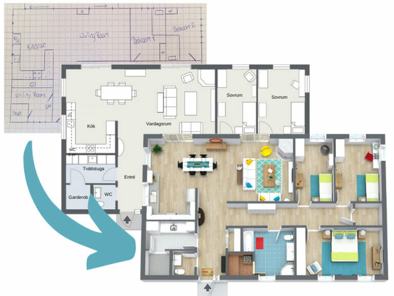 Planritningar - olika slags ritningar, symboler och exempel