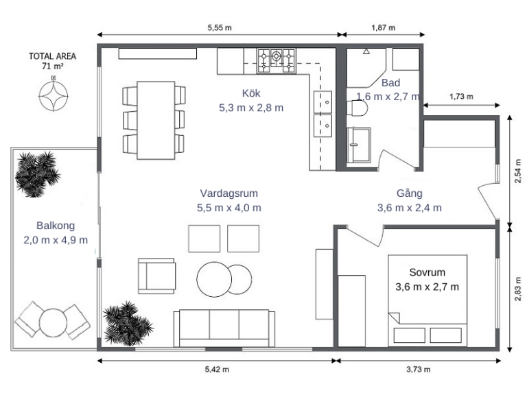 Skapa planritningar och inredningsdesign online